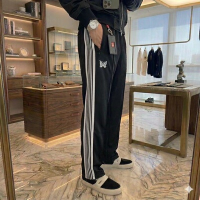 蝴蝶Nee刺绣宽松直筒裤男女春夏韩版显高显瘦百搭轻奢街头休闲裤