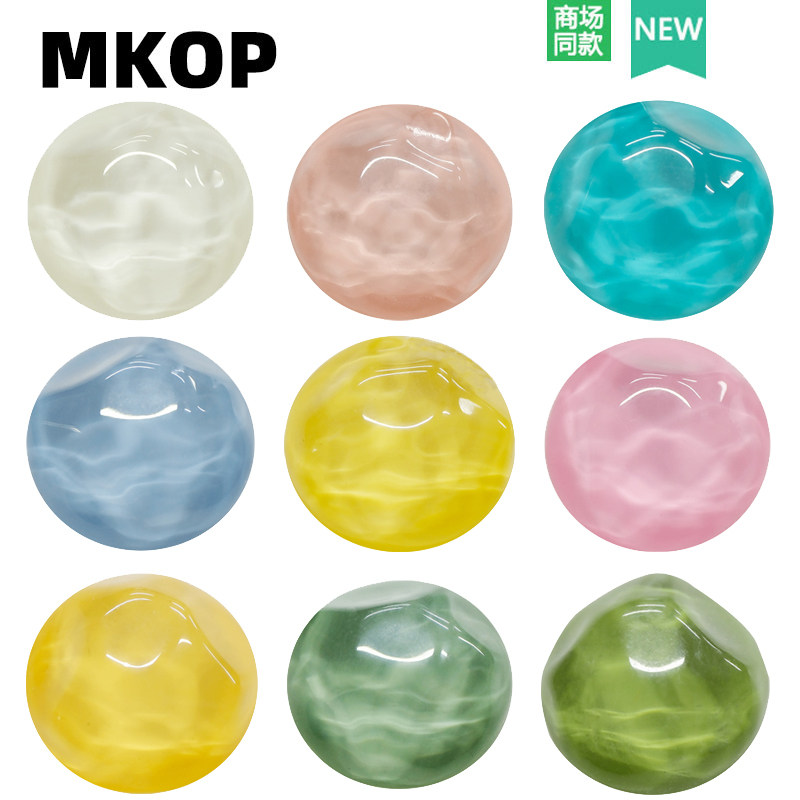 Mkop洞洞鞋配饰diy鞋扣配件半圆水波纹鞋花装饰扣适配Cross/Crocs_虎窝淘