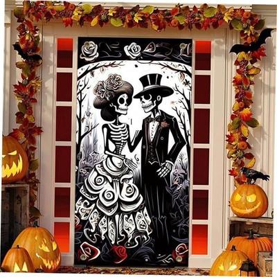Halloween door width party decoration banner background万圣