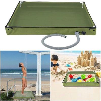Portable Shower Pan with Drain Hose Foldable Shower Base