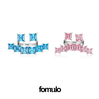 Aespa同款 fomulo culture系列“开心与伤心”emoticon锆石戒指