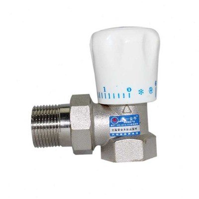 天一金牛铜温控阀门角阀暖气片散热器6分4分铝塑管钢管4分角式