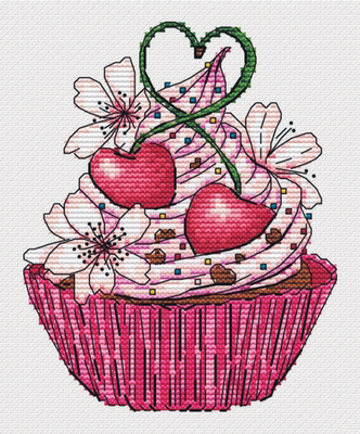 公主绣铺DMC自配套件纯棉线精准印花套件200512水果蛋糕-樱桃