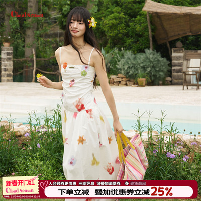 CLOUDSEASON川野百合连衣裙2026新款今年流行爆款吊带连衣裙