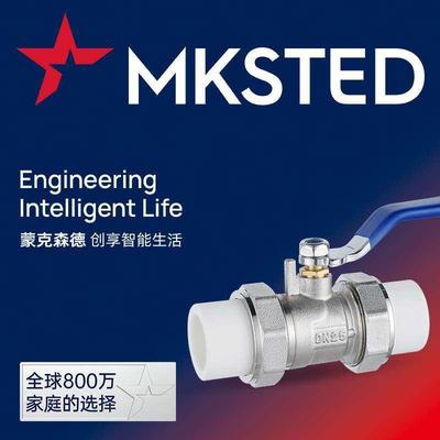 蒙克森德 双头活接PPR球阀热熔接头黄铜球阀自来水PPR活接球阀
