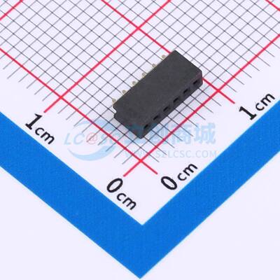 排母 FP3D06A-B1U09-B 插件,P=1.27mm 1x6P 方孔 电子元器件配单