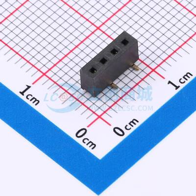 排母 HX PM2.0-1x4P TP-YQ SMD,P=2mm(交错脚) 1x4P 方孔 电子元