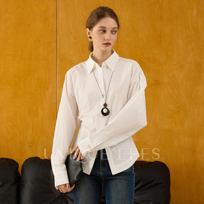 尢壹/UNIQUE'EEES【时髦B入】高级感收腰解构设计白衬衫U5310002