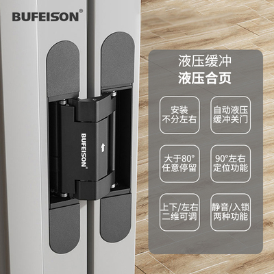 隐形门液压合页缓冲静音自动关门