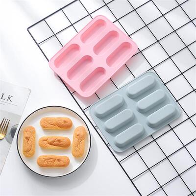 新品 6连手指硅胶模具欧式面包模具烘焙用具蛋糕饼干巧克力面包模