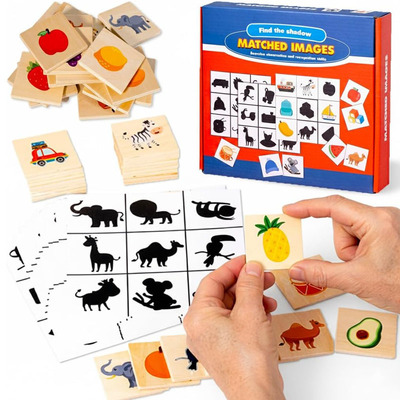 动物水果配对找影子配对拼图游戏