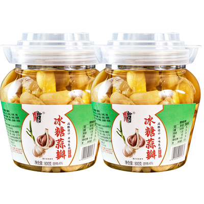 虎将冰糖蒜瓣甜蒜糖蒜开味泡大蒜头开罐即食榨菜眉山泡菜800g罐装