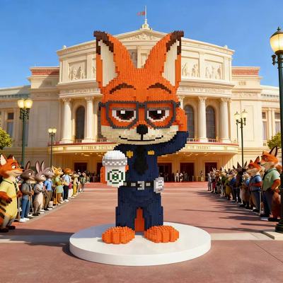 疯狂动物城2朱迪兔尼克狐狸积木大颗粒益智儿童玩具生日礼物摆件