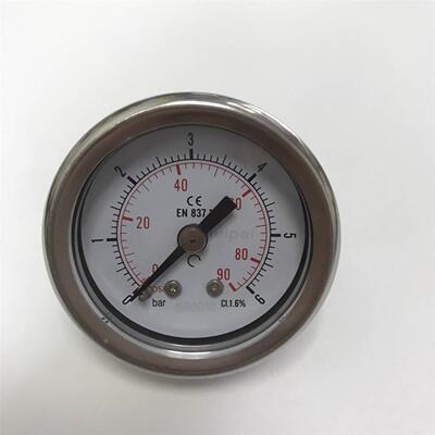 41mm全钢轴向压力表（正面47mm）压力0～90psi～6bar 2.5级 M10X1