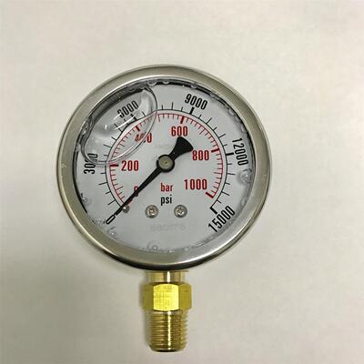 1000公斤压力表 直径60mm 耐震压力表 0-1000bar 15000psi ZG1/4