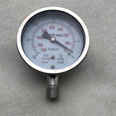 雷派 不锈钢真空表 Z-100BF -30inhg～0-760mmhg-0 Φ100mm 负压