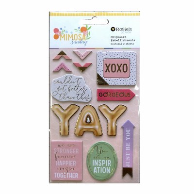 CRZCrafter Chipboard Stickers Foil Design Self Adhesive Cra