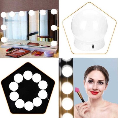10Pcs LED Makeup Comestic Mirror Light Kit with Dimmable Lig