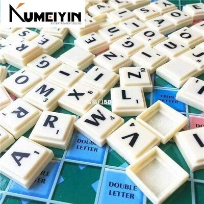 1 set scrabble tiles board ame letter puzzle s dinner pa