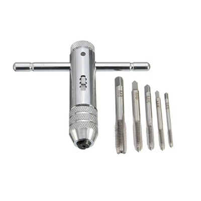 WENXING 5Pcs/Set Adjustable 3 8mm T Handle Ratchet Tap Wren