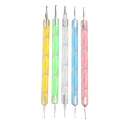 2015 professional 5 pcs/set 2-way nail art dotting pen marbl