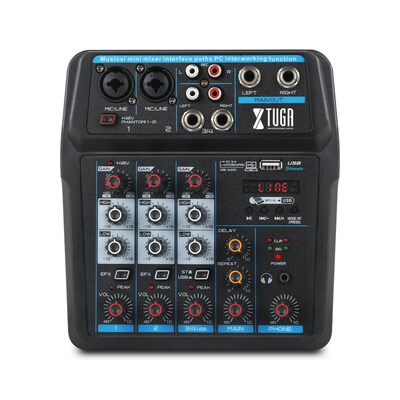 2020 New 6 Channel Mini Mixing Console Audio Mixer with Blue