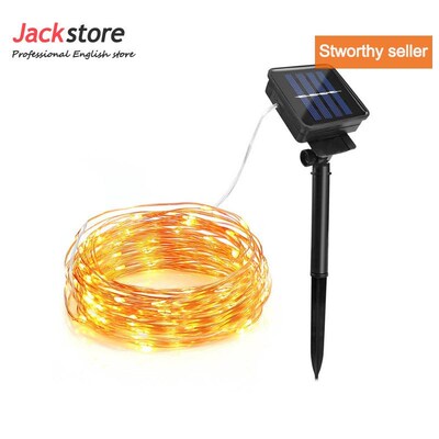 100/200leds led solar light fairy strip lamp 10m 20m outdoor