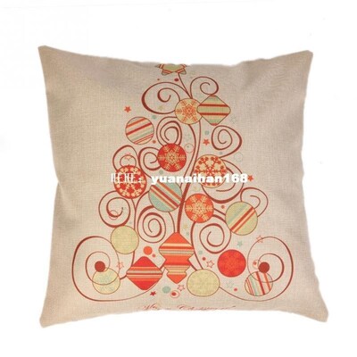 New Linen Christmas Cushion Covers Pillow Case Christmas Can
