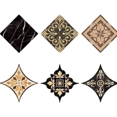 The floor tile beautiful seam sticks the living room 3d