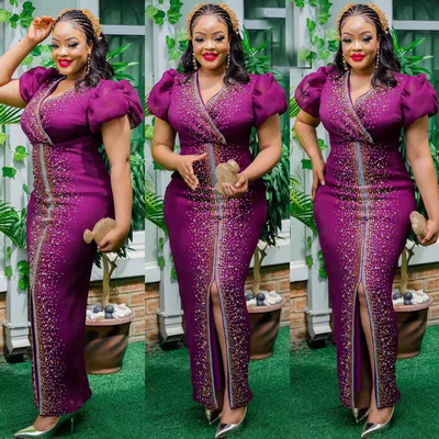 20非洲新款网纱烫钻弹力