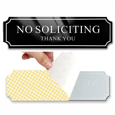 NO SOLICITING 禁止招揽标识牌亚克力带背胶门牌商务提示牌