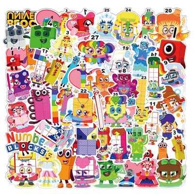 10/30/50pcs Numberblocks Cartoon Stickers Decals Cute Graffi
