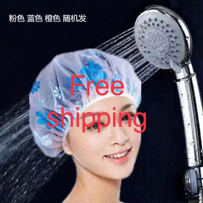 防水浴帽头套干发帽印花厨房女生water proof hair shower cap