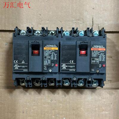 富士EA103C 3P75A 100A空气开关 拆机(议价)