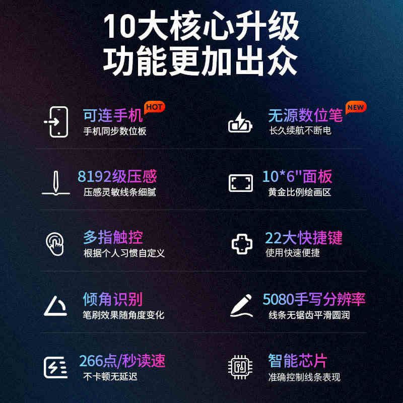 绘王GC610 数位板手绘板电脑绘画板电子手写板写字输入板绘图板