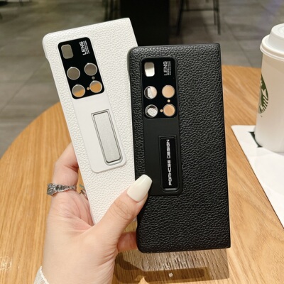 适用华为matex2手机壳皮纹折叠屏matex3典藏版原装正品隐形支架保护壳男女网红新款半包高级感matex5保护套