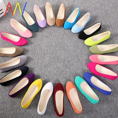 Plus Size Women Flat Boat Shoes Loafers Ladies Ballet Flats