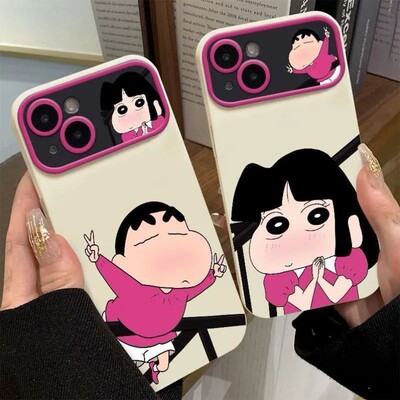 情侣卡通蜡笔小新iPhone15promax苹果14手机壳13全包12大视窗11女