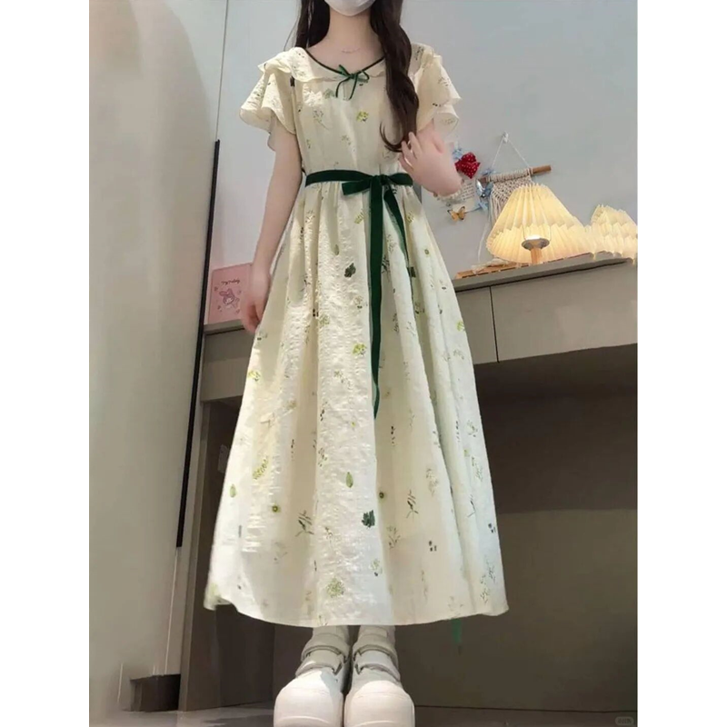 洋装夏季2026新款长裙14大童16少女孩18岁高中学生初中女生裙子