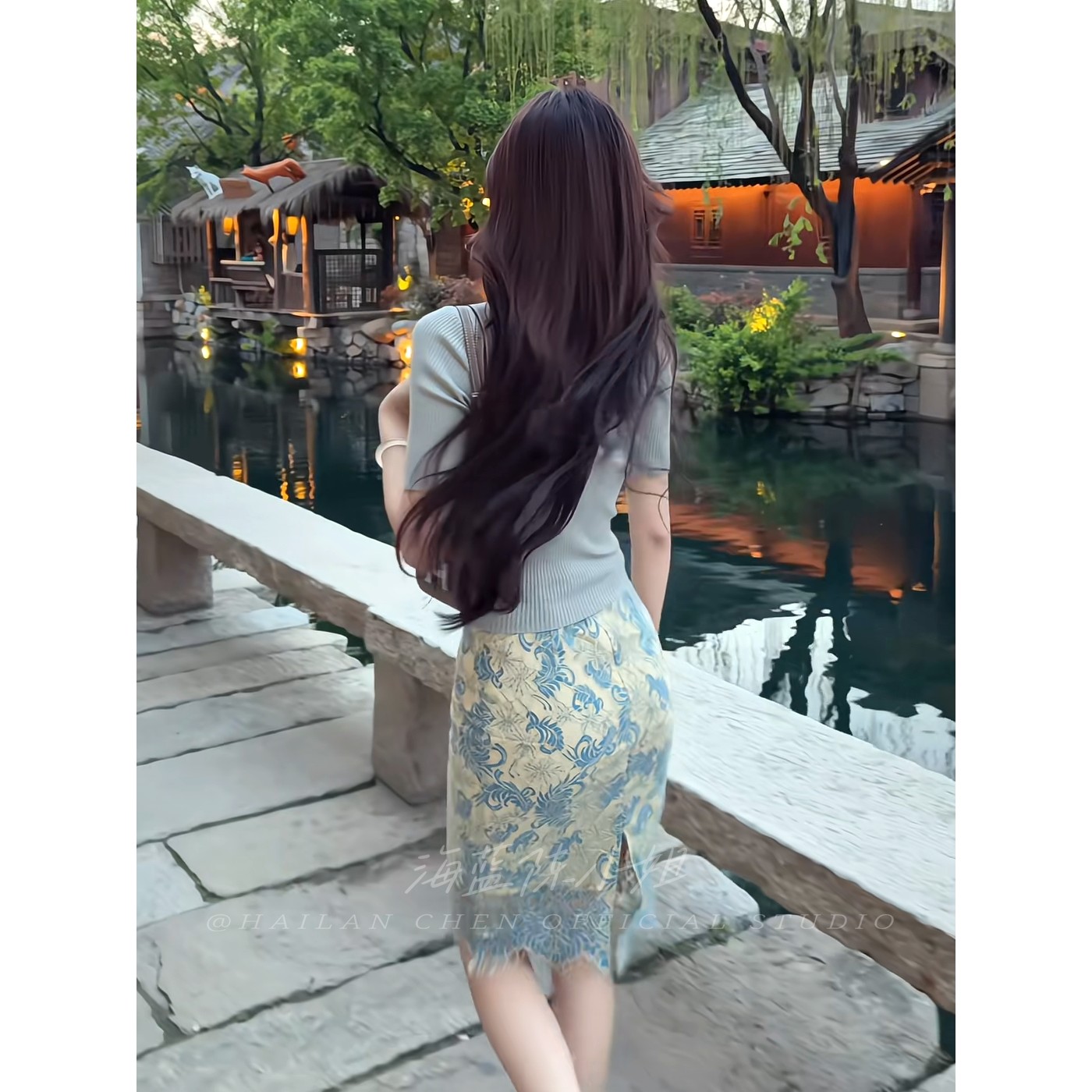 气质钩花包臀蕾丝半身裙针织中袖上衣套装夏季显瘦御姐穿搭两件套