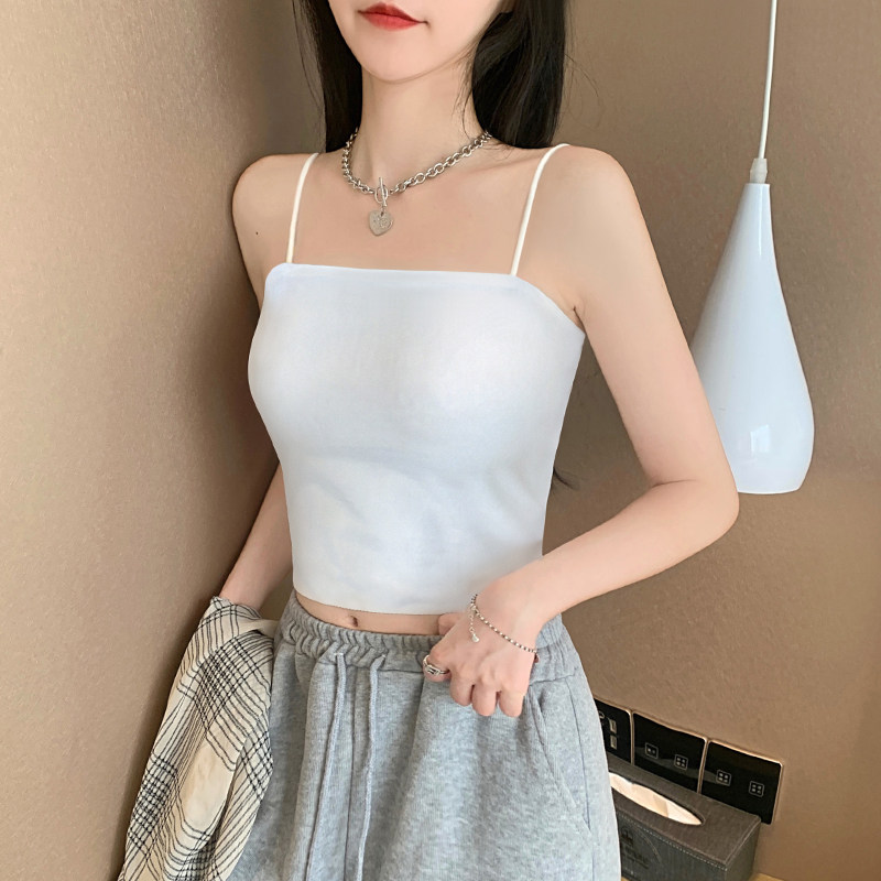 黑色吊带背心女内搭2026新款春夏美背设计感文胸一体外穿抹胸上衣