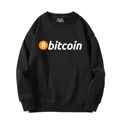 马斯克货币进化BITCOIN圆领卫衣男比特币BTC区块链衣服币圈印花潮