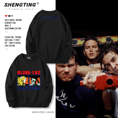 Blink-182朋克PUNK乐队周边圆领卫衣男女秋冬加绒休闲百搭衣服潮