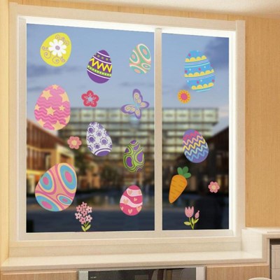 9pcs Easter Decoration Sticker Self-Adhesive Surprising Bunn