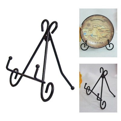 Wrought Iron Art Vertical Plate Shelf Dish Storage Rack Euro