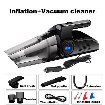 Portable 150PSI Car Tire Inflator Vacuum cleaner Digital Scr