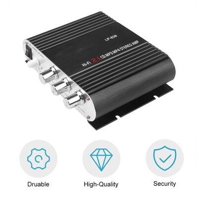 kebidumei Mini Hi-Fi Stereo Amplifier  LVPIN 12V 200W MP3 Ca