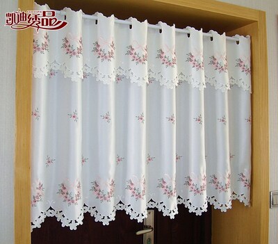 Half-curtain Embroidered Valance Partition Fashion Flowers S