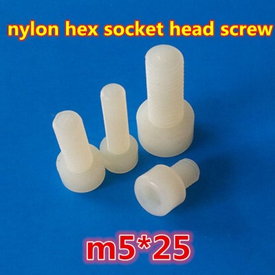 500pcs m5*25 PA66 white nylon hex socket head allen key cap