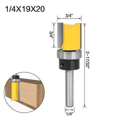 4pcs 1/4 Inch Shank Template Trim Hinge Mortising Router Bit